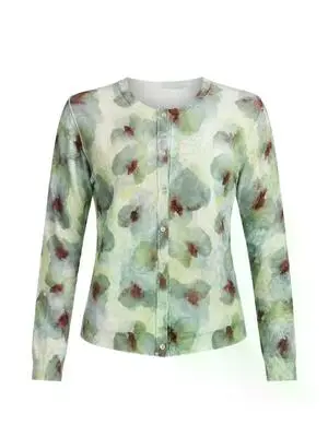IN BED WITH YOU Reversible Floral-print Cardigan - Neutrals