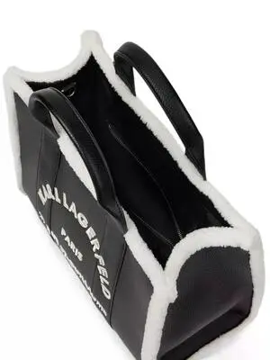 Karl Lagerfeld Medium Rue St-guillaume Shearling Square Tote Bag
