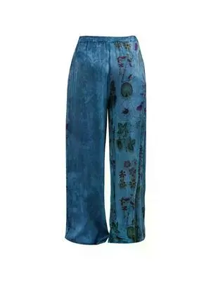 Avant Toi Floral-print Palazzo Pants - Blue