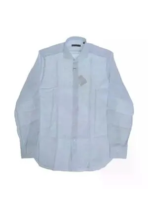 Corneliani French-collar Linen Shirt - Blue