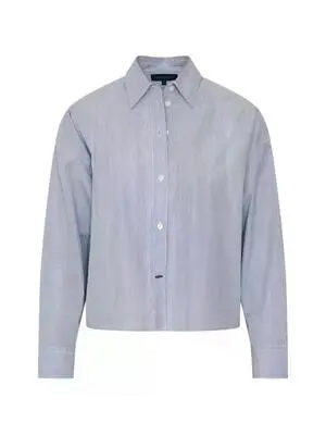 PATRICK ASSARAF Stripe-print Boxy Shirt - Blue