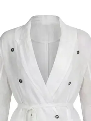 Masnada Double-breasted Belted Coat With Notched Lapels