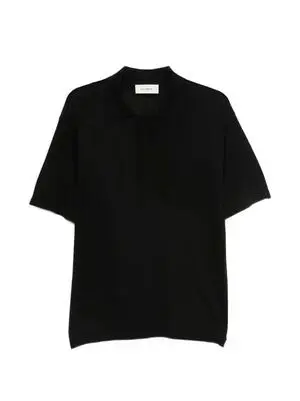 LISA YANG Carter Short-sleeve Polo Shirt - Black
