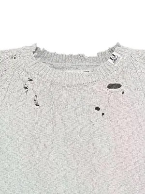 Mihara Yasuhiro Distressed Cable-knit Sweater