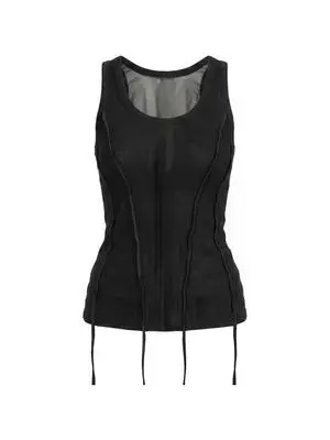 Masnada Strap-detail Fine-ribbed Tank Top - Black
