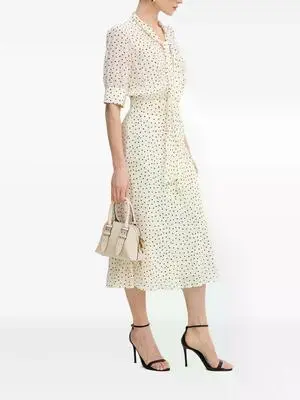 Luisa Spagnoli Polka-dot Tie-neck Midi Dress
