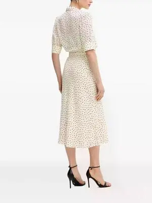 Luisa Spagnoli Polka-dot Tie-neck Midi Dress