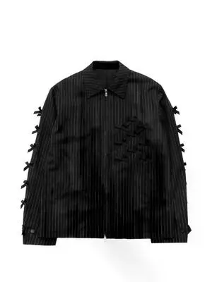 TAKAHIROMIYASHITA THESOLOIST. Ribbons Brit Pinstripe-pattern Shirt Jacket - Black