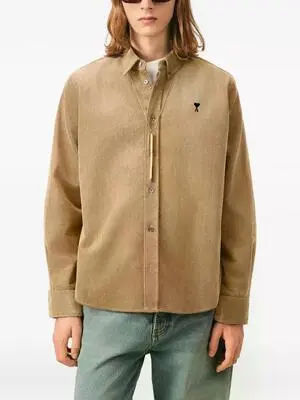 AMI Paris Corduroy Shirt With De Coeur
