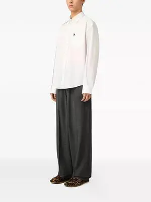AMI Paris Boxy Cotton Shirt With De Coeur