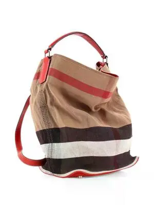 Burberry Ashby Bag House Check Canvas Medium Bucket Bag