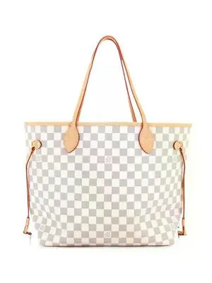 LOUIS VUITTON Neverfull Nm Damier Mm Tote Bag - White
