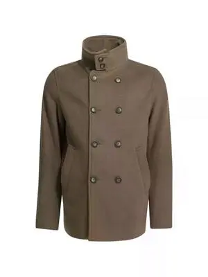 Herno Double-breasted High-neck Coat - Brown