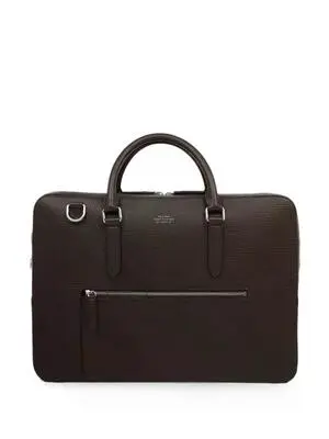 Smythson Ludlow Zip-front Briefcase - Brown