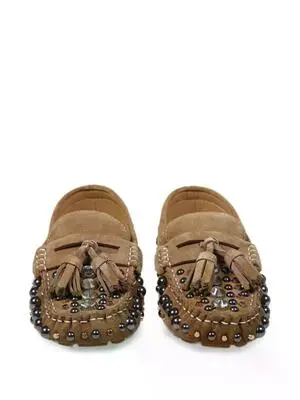 STRATEGIA SHOES Stud-embellished Tassel Loafers - Brown