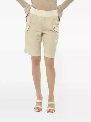 Helmut Lang Elastic-waistband Silk Shorts - Neutrals