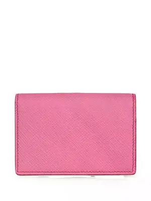Smythson Panama Cross-grain Leather Card Holder - Pink