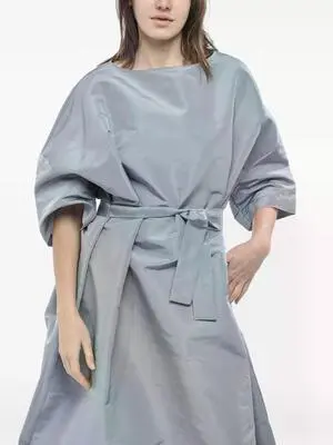 SUPER BLOND Belted Silk-organza Midi Dress - Blue