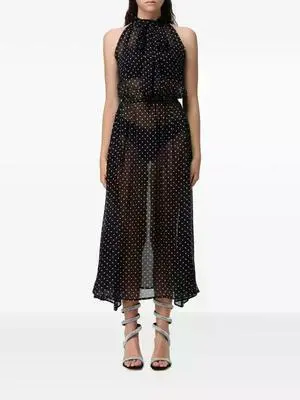 CRIDA MILANO Taormina Polka-dot Midi Dress - Black