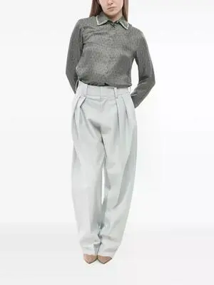 SUPER BLOND Double-pleated Virgin Wool Trousers