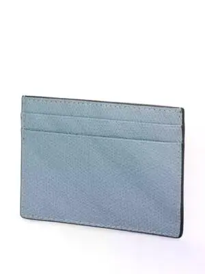 Furla Logo-plaque Grained Leather Card Holder - Blue