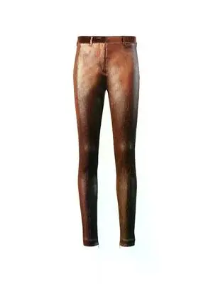 Roberto Cavalli Stretch Lurex Solid Trousers - Metallic