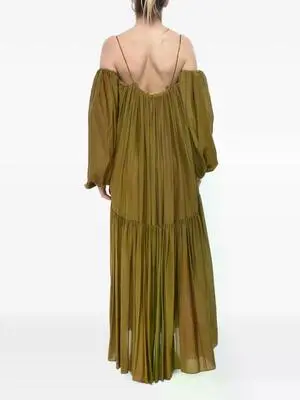 SUPER BLOND Ruffled Puff-sleeve Maxi Dress