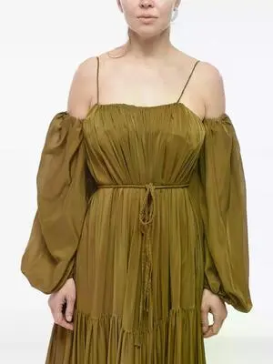 SUPER BLOND Ruffled Puff-sleeve Maxi Dress