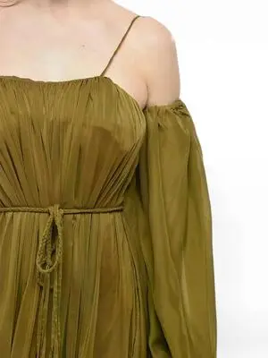 SUPER BLOND Ruffled Puff-sleeve Maxi Dress