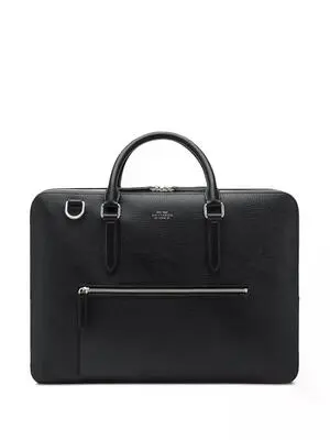 Smythson Large Ludlow-leather Zip-front Briefcase - Black