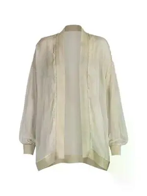 Avant Toi Sheer-panelled Frayed Cardigan