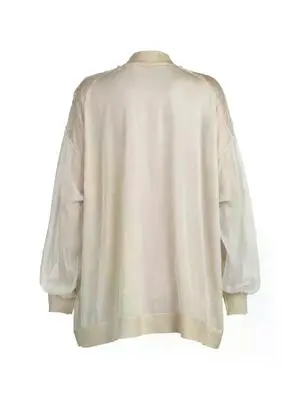 Avant Toi Sheer-panelled Frayed Cardigan