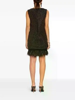 Roberto Cavalli Feather-trim Mini Dress