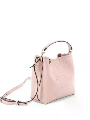 Gucci Gg Emblem Gg Embossed Leather Small Bucket Bag - Pink