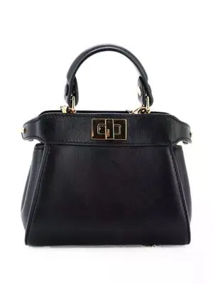 Fendi Peekaboo Bag Leather Nano Crossbody Bag - Black