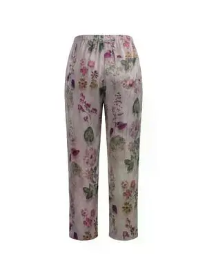 Avant Toi Floral-print Fade-effect Trousers - Grey
