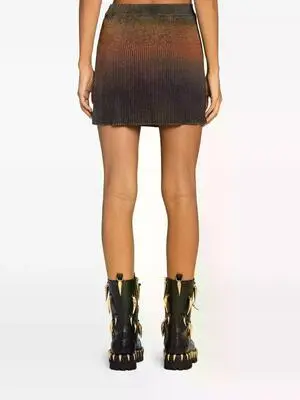 Roberto Cavalli Knitted Mini Skirt With Gradient Effect