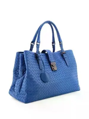 Bottega Veneta Roma Bag Intrecciato Nappa Medium Tote Bag - Blue
