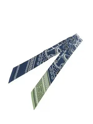 Hermès 2000-2026 Eperon D Or Bandana Silk Twilly Scarf Scarves - Blue