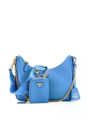 Prada Re-edition 2005 Saffiano Leather Small Shoulder Bag - Blue
