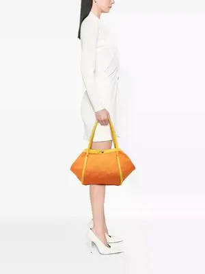 Hermès Toile Lindy Beach Bag Tote - Orange