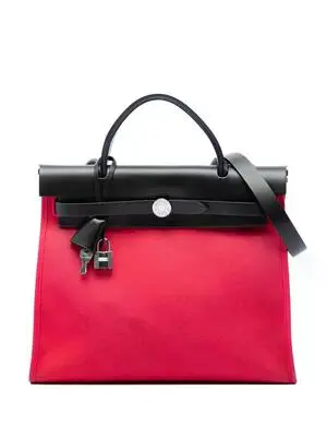 Hermès 2018 Toile Herbag Zip 31 Satchel - Pink