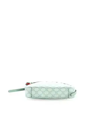 Gucci Emblem Gg Coated Canvas With Leather Shoulder Bag