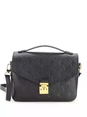 LOUIS VUITTON Pochette Metis Monogram Empreinte Leather Crossbody Bag - Black