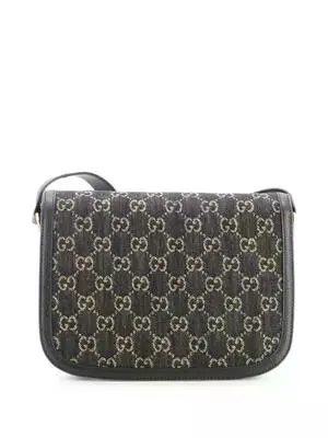 Gucci Horsebit 1955 Gg Denim Small Shoulder Bag