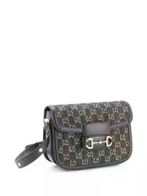 Gucci Horsebit 1955 Gg Denim Small Shoulder Bag