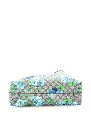 Gucci Reversible Blooms Gg Print Leather Medium Tote Bag - Blue