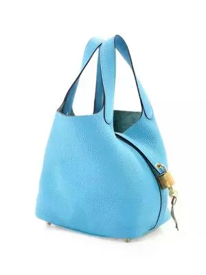 Hermès Picotin Lock Bag Clemence Pm Bucket Bag - Blue