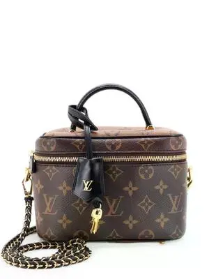 LOUIS VUITTON Vanity Handbag Reverse Monogram Canvas Pm Satchel - Brown