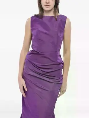 SUPER BLOND Draped Silk Mermaid Dress - Purple